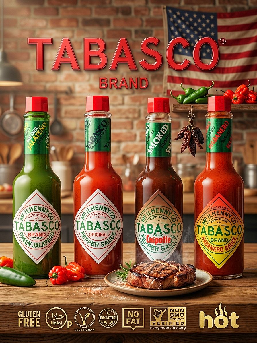 Соус Tabasco MIX 4 вида по 60 мл (красный, зеленый, хабанеро, чипотле)