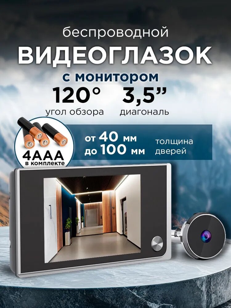 Видеоглазок для входной двери с камерой и монитором