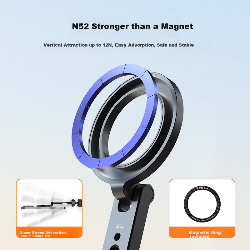 VRIGweilege MG-23 Магнитный штатив для телефона с поддержкой MagSafe для iPhone 17 и Android в режиме стриминга и влога