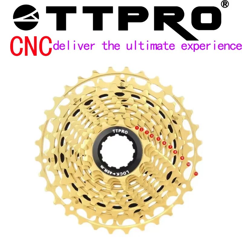 TTPRO Ultralight CNC Кассета для шоссейного велосипеда 11/12 скоростей 12-speed 11-46T gold