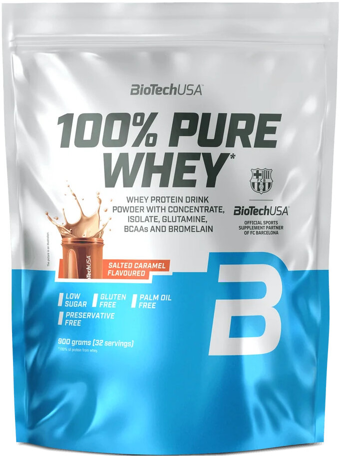 Сывороточный протеин BioTechUSA 100% Pure Whey 900 г, Соленая карамель