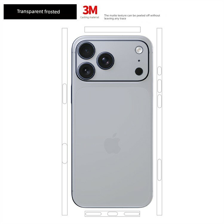 Стикер-наклейка на заднюю часть для iPhone 12, полное покрытие, матовая прозрачная поверхность, премиум-защитная пленка