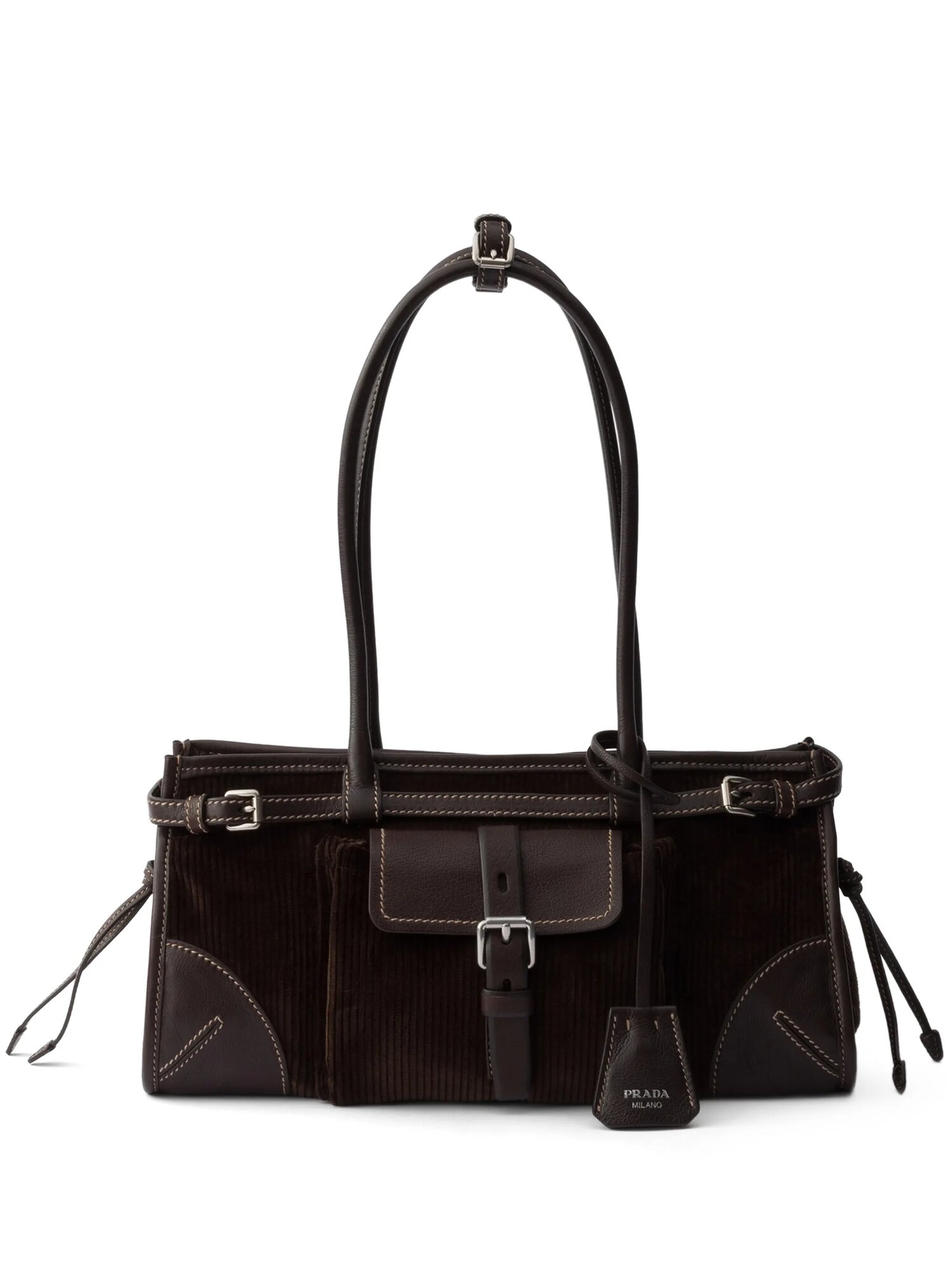 Сумка Prada Bonnie medium corduroy and leather handbag