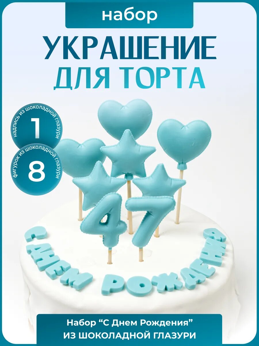 Шоколадные украшения для торта. Цифра 47