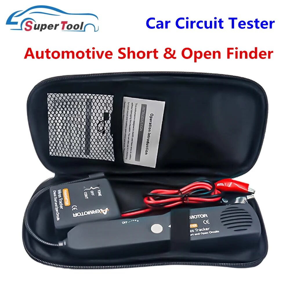 Профессиональный автомобильный инструмент для поиска коротких и открытых контактов, инструмент для ремонта автомобиля, детектор коротких замыканий, трассировщик, 6-42 В постоянного тока, диагностический инструмент, тестер цепи