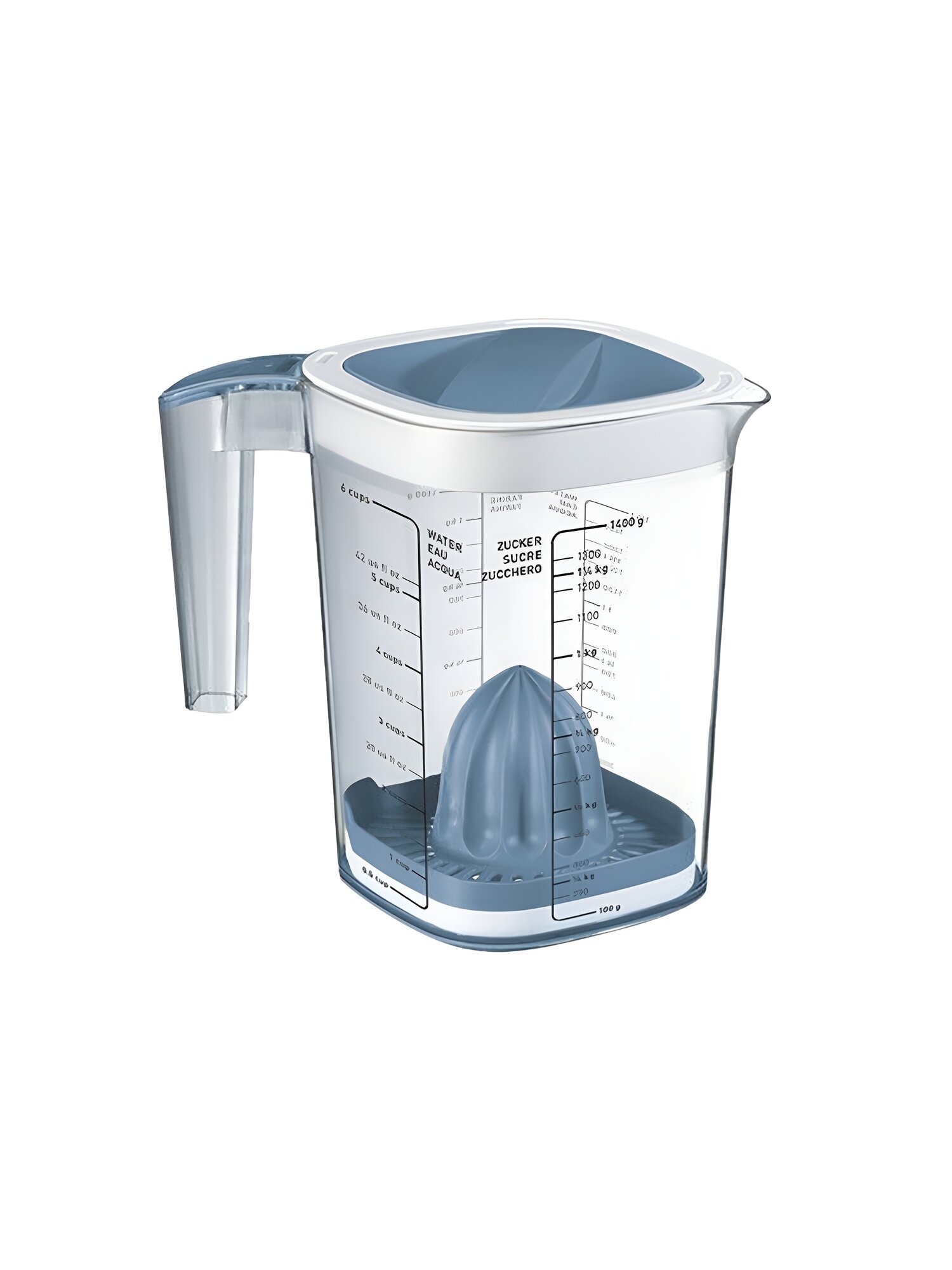 Кувшин мерный с соковыжималкой, пластик, синий, Rotho LOFT, 1,5 л