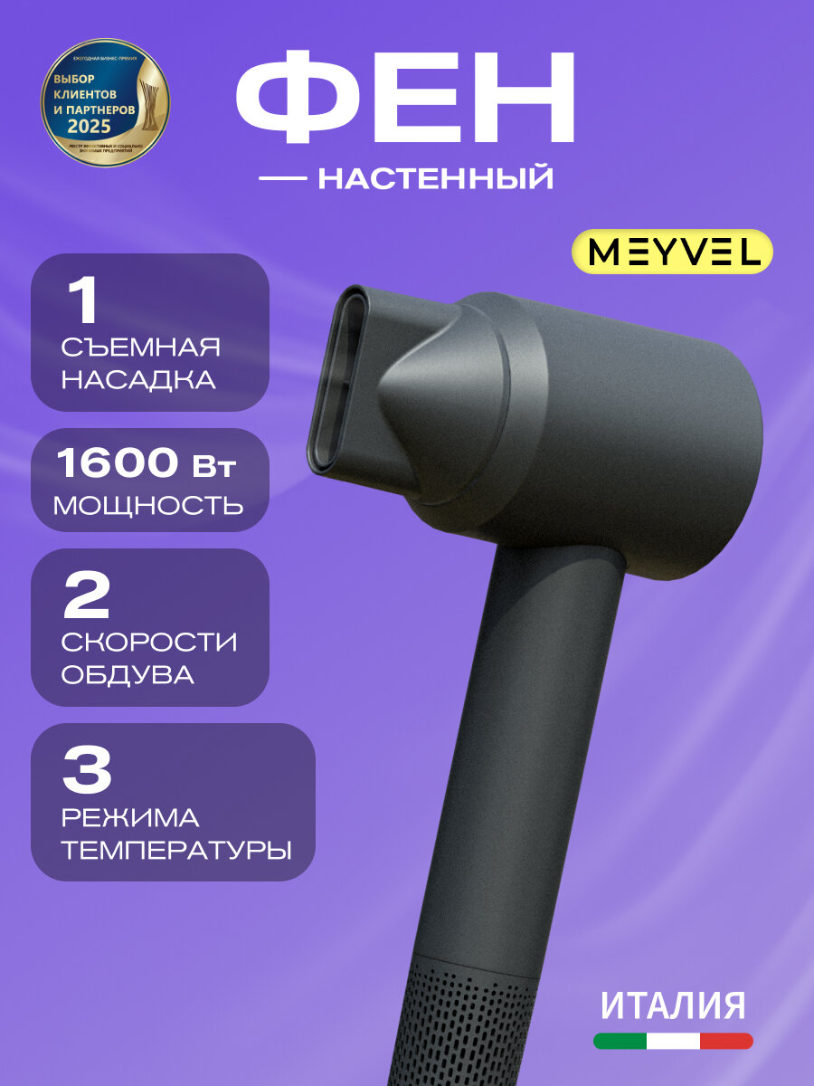 Фен Meyvel для волос MF11-1600 (Серый)
