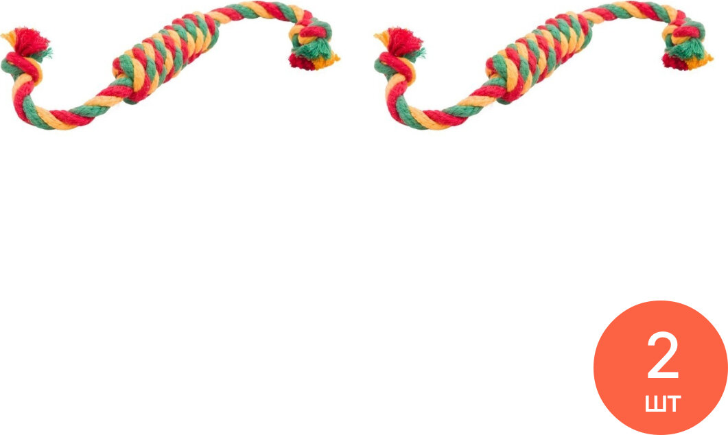 Развивающая игрушка для собак Dental Knot Сарделька канатная малая (комплект из 2 шт)
