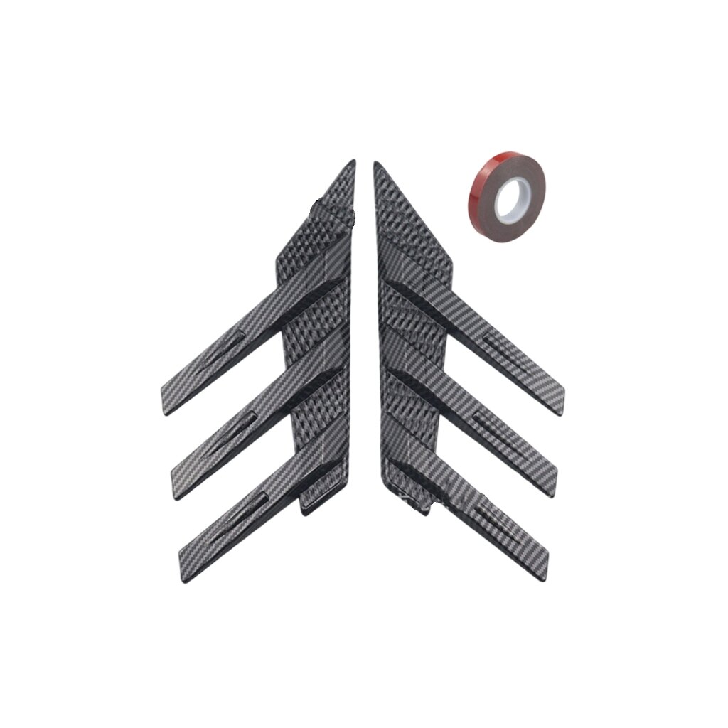 Универсальный спойлер на боковом стекле заднего вида для модификации автомобиля-черная пара из углеродного волокна