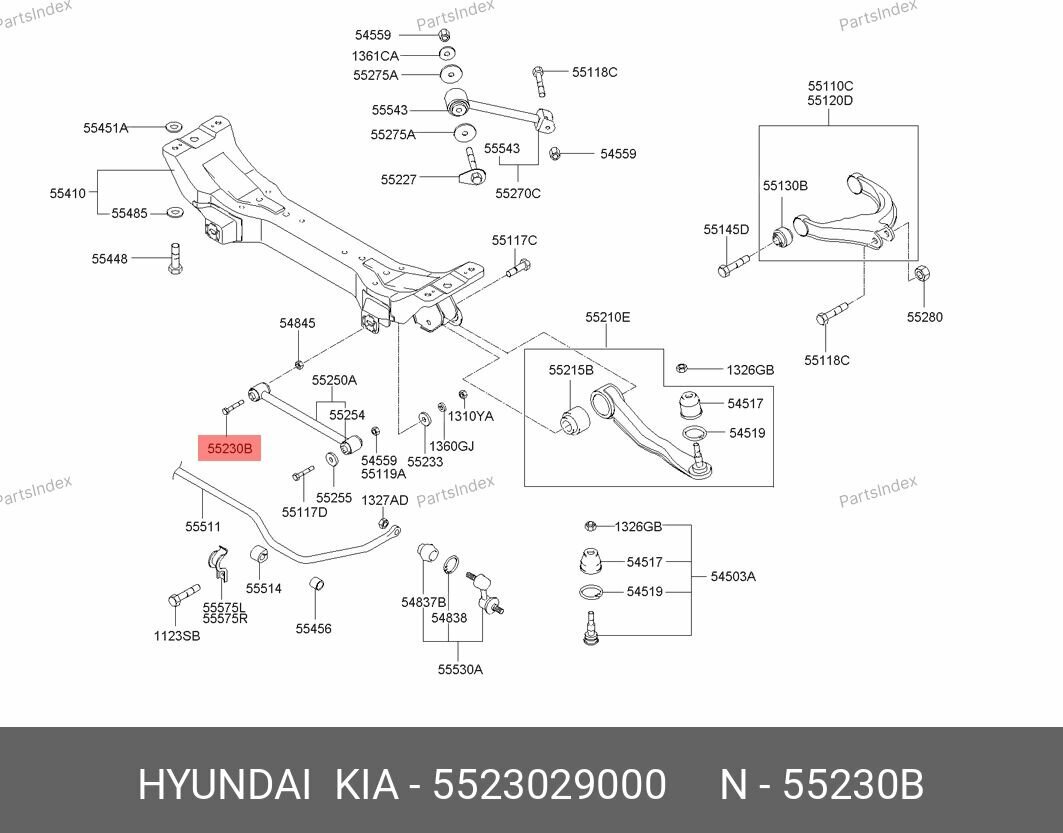 Болт регулировки развала, HYUNDAI/KIA/MOBIS 5523029000