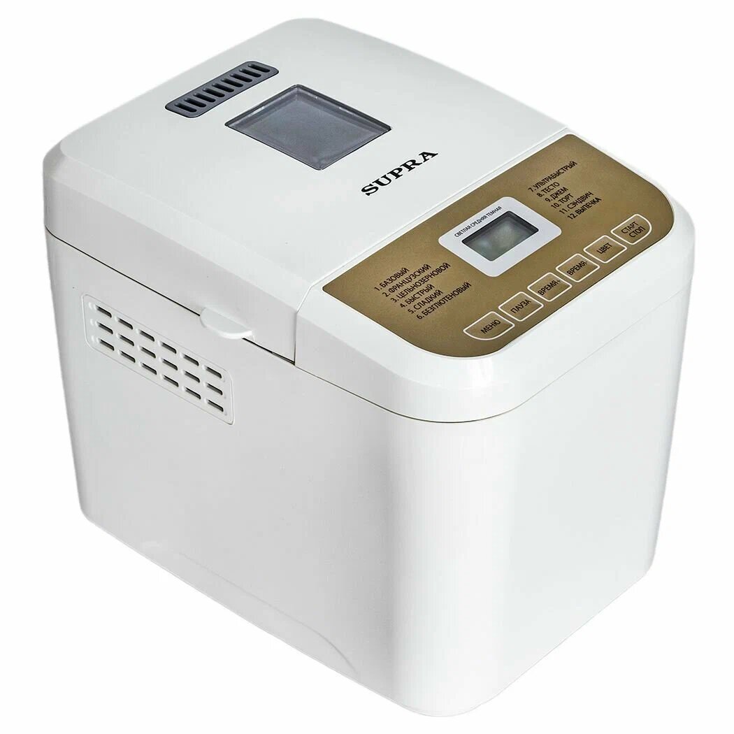 Хлебопечка Supra BMS-210, белый, пластик, 550вт, 12 программ
