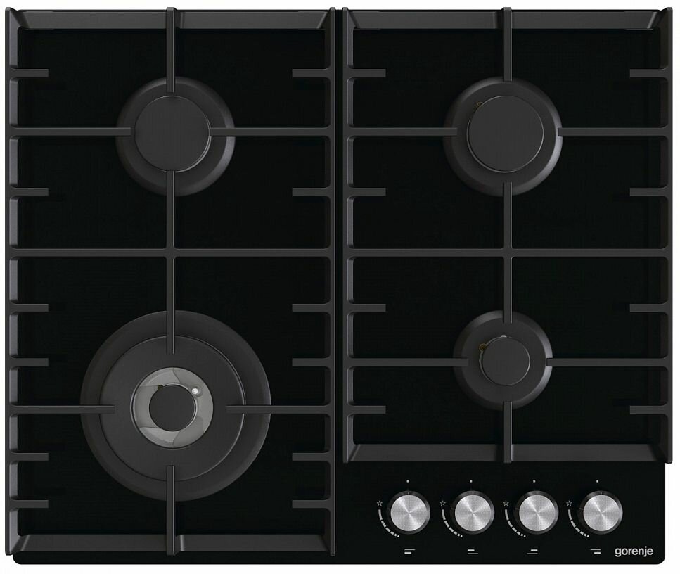 Варочная панель Gorenje GTW641AKB2, газовая, WOK-конфорка, стекло, черная