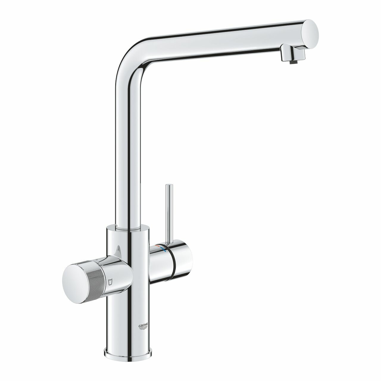 Смеситель для кухонной мойки GROHE Blue Pure Minta с выдвижным изливом и возможностью подключения фильтра, хром (30601000)
