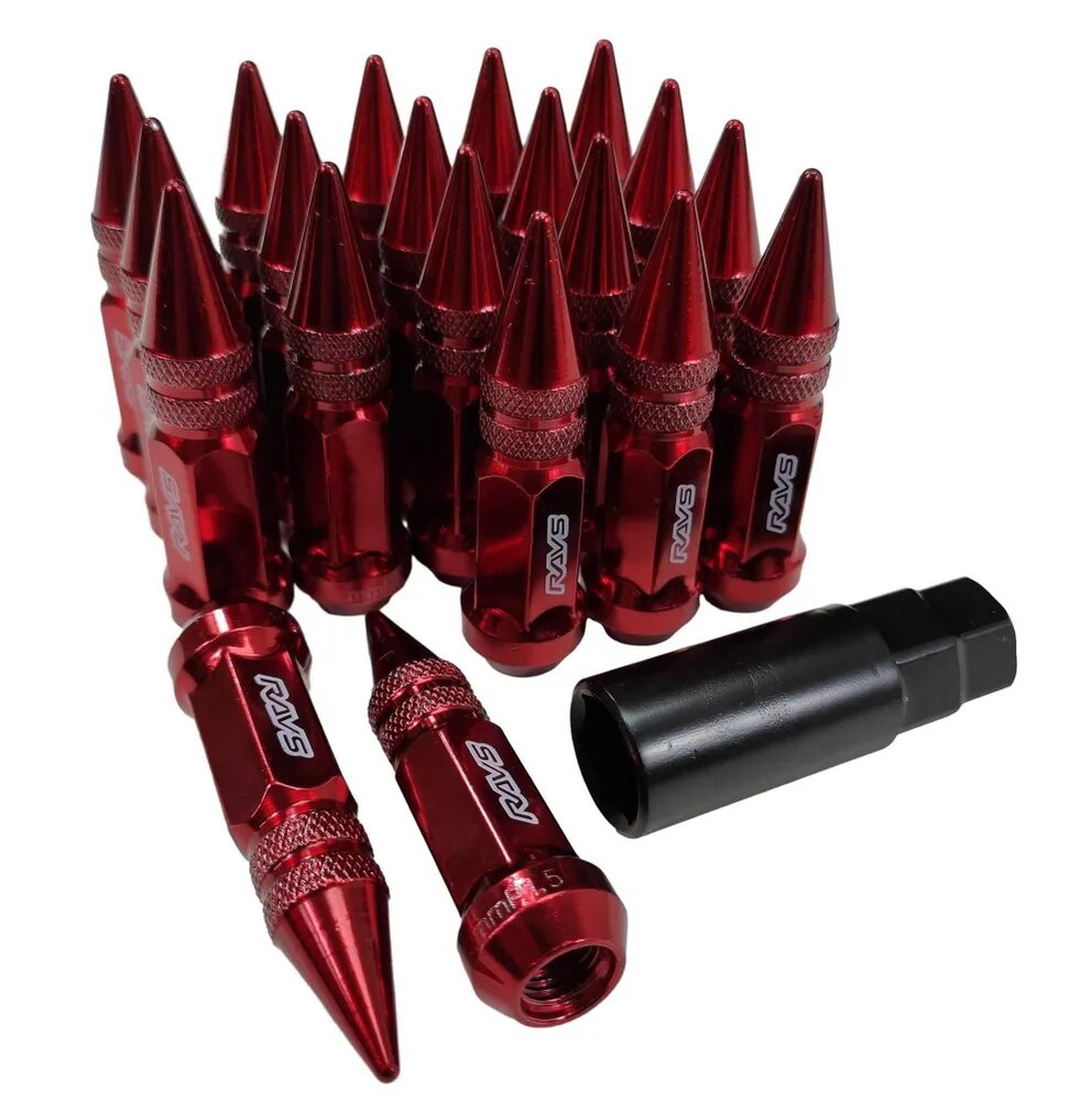 HongDiJia Гайка колесная М12 х 1,5, комплект 20 штук, красные стальные гайки для колес