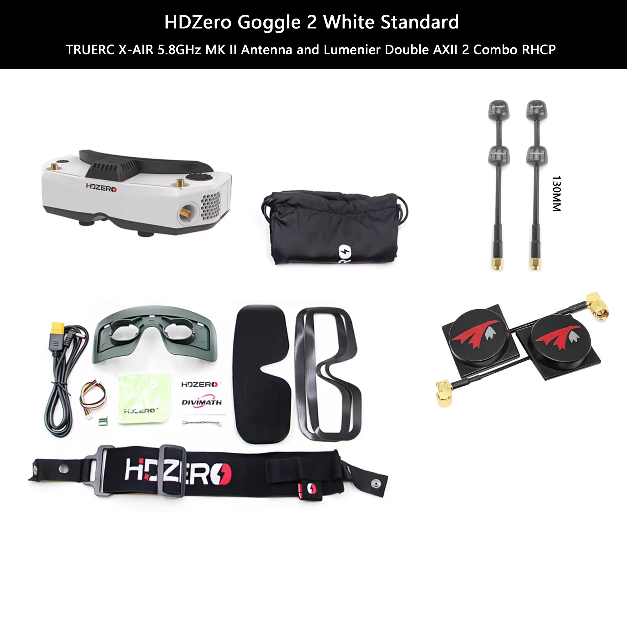 HDZero Goggle 2 White Standard Combo B