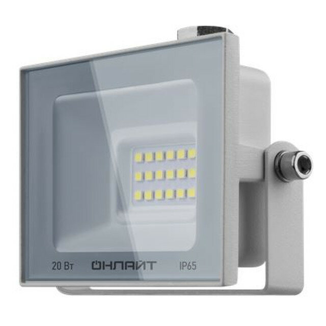 Прожектор светодиодный онлайт, LED, 20 Вт, 1600 Лм, 6000 K, IP65, белый