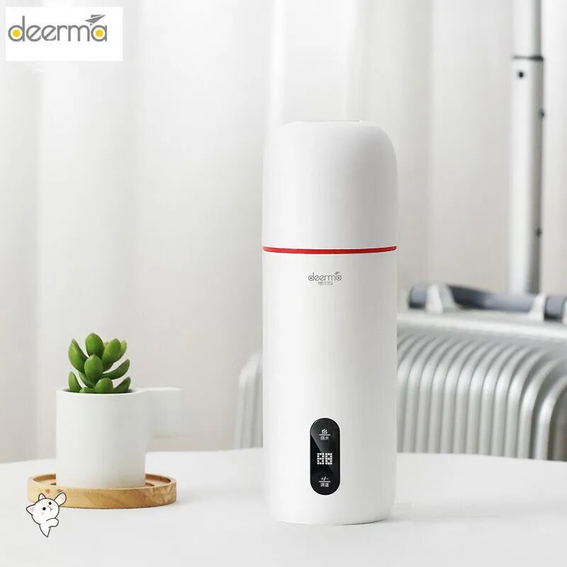 Термос Xiaomi Deerma Electric Heating Cup Электрический чайник термос для воды 2 в 1 Белый — фото 1
