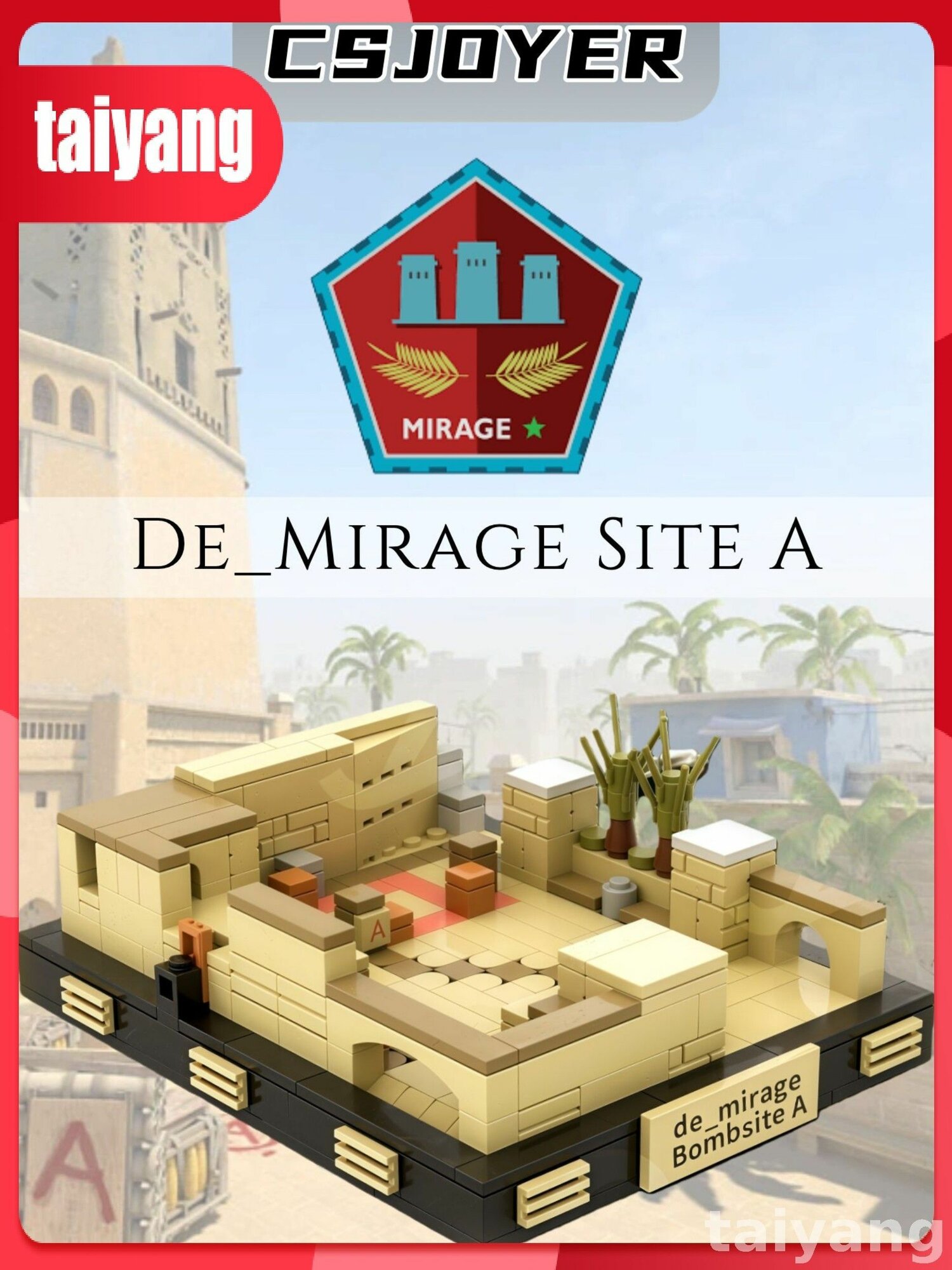 CSJOYER Конструктор для мальчика De_Mirage: Коллекционная модель из кубиков для сборки Подарок на день рождения сыну Для фанатов Counter-Strike
