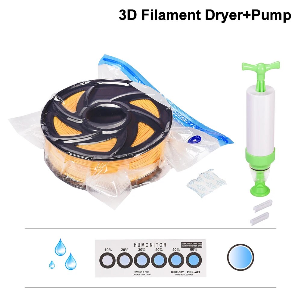 BIQU Вакуумные пакеты для нити 3D-печати, 10 шт + насос