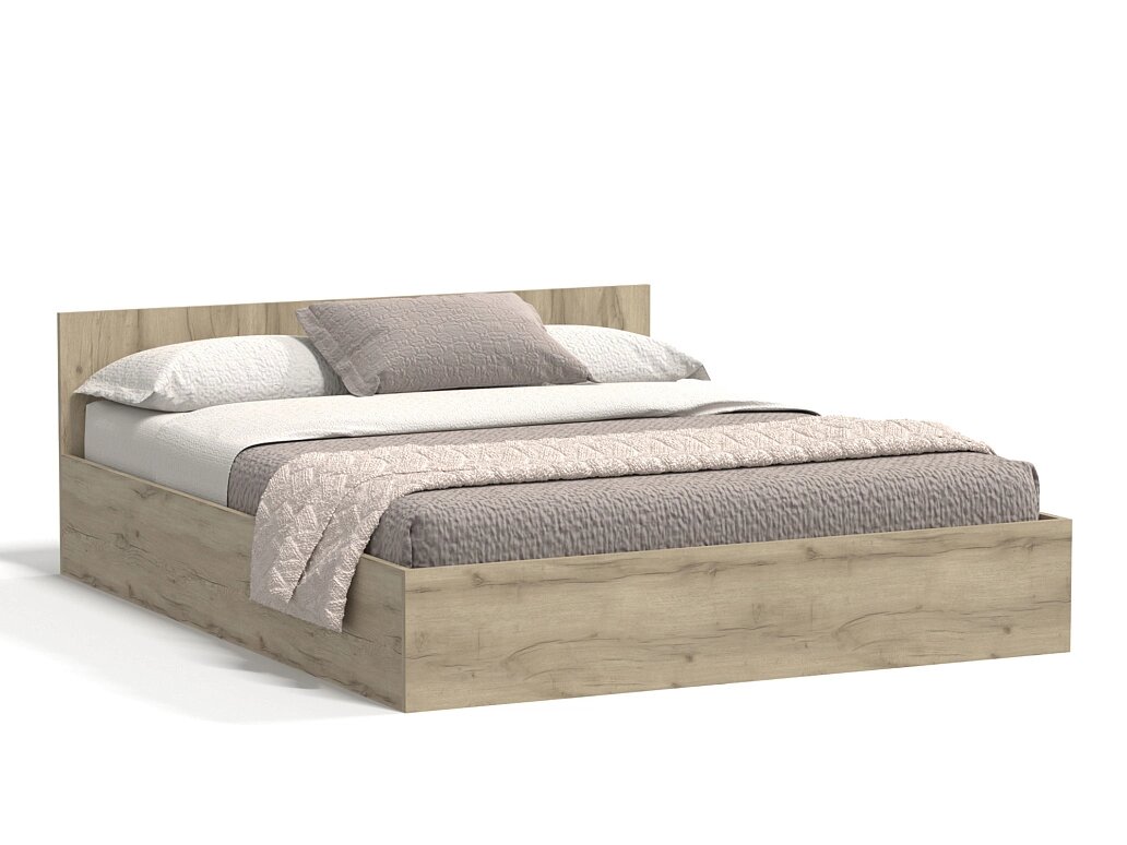 Кровать Норд 1,6 двухспальная дуб крафт серый 160 см х 200 см форес