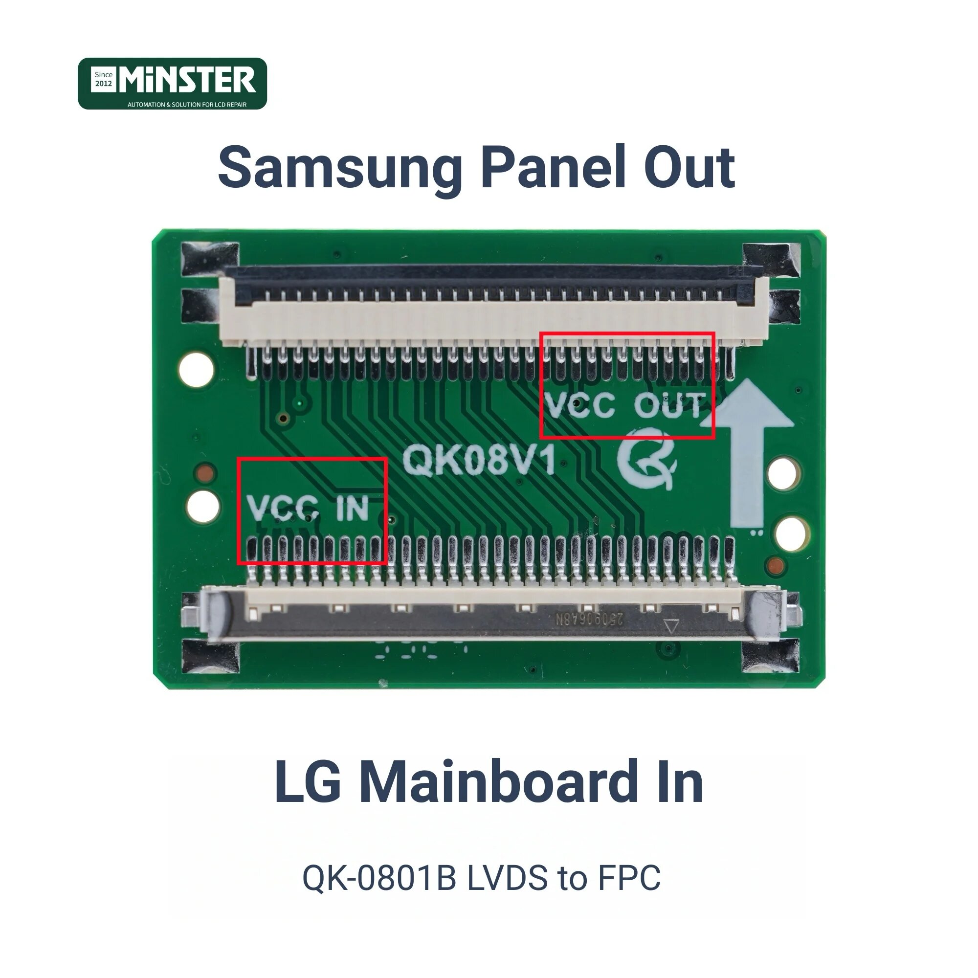 QK08V1 LVDS адаптер для LG/Samsung, QK-0801B