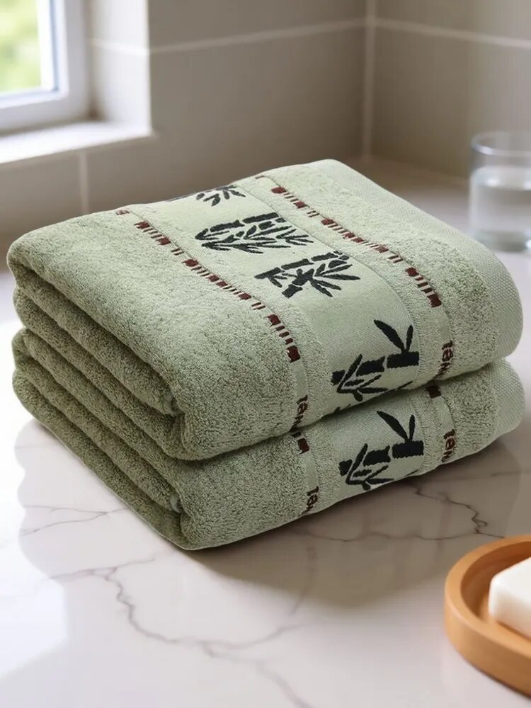 Полотенце банное Бамбуковое волокно, Бамбук, 70x140 см, зеленый