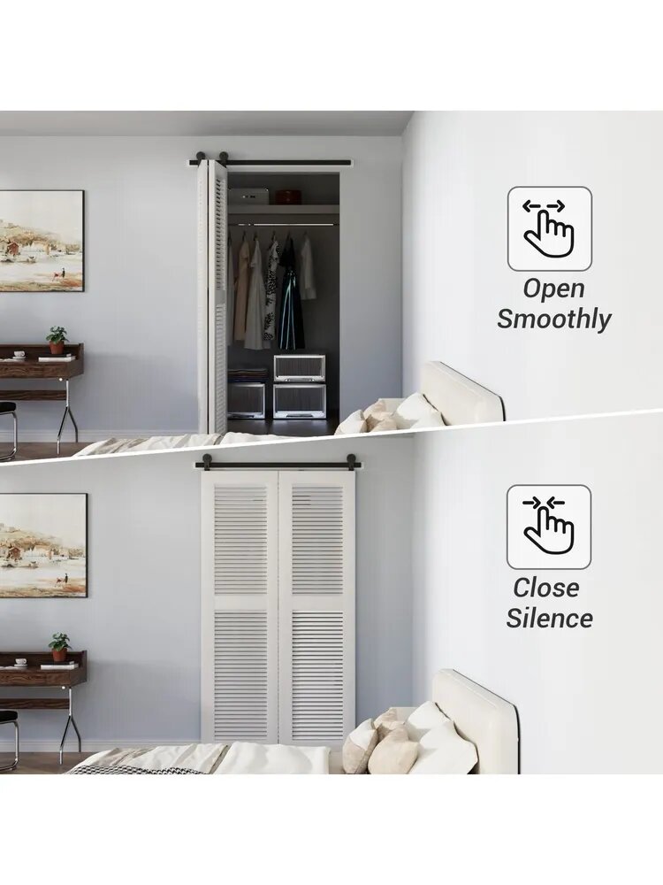 100cm Складная одностворчатая дверь сарая с Т-образным роликом (без двери)