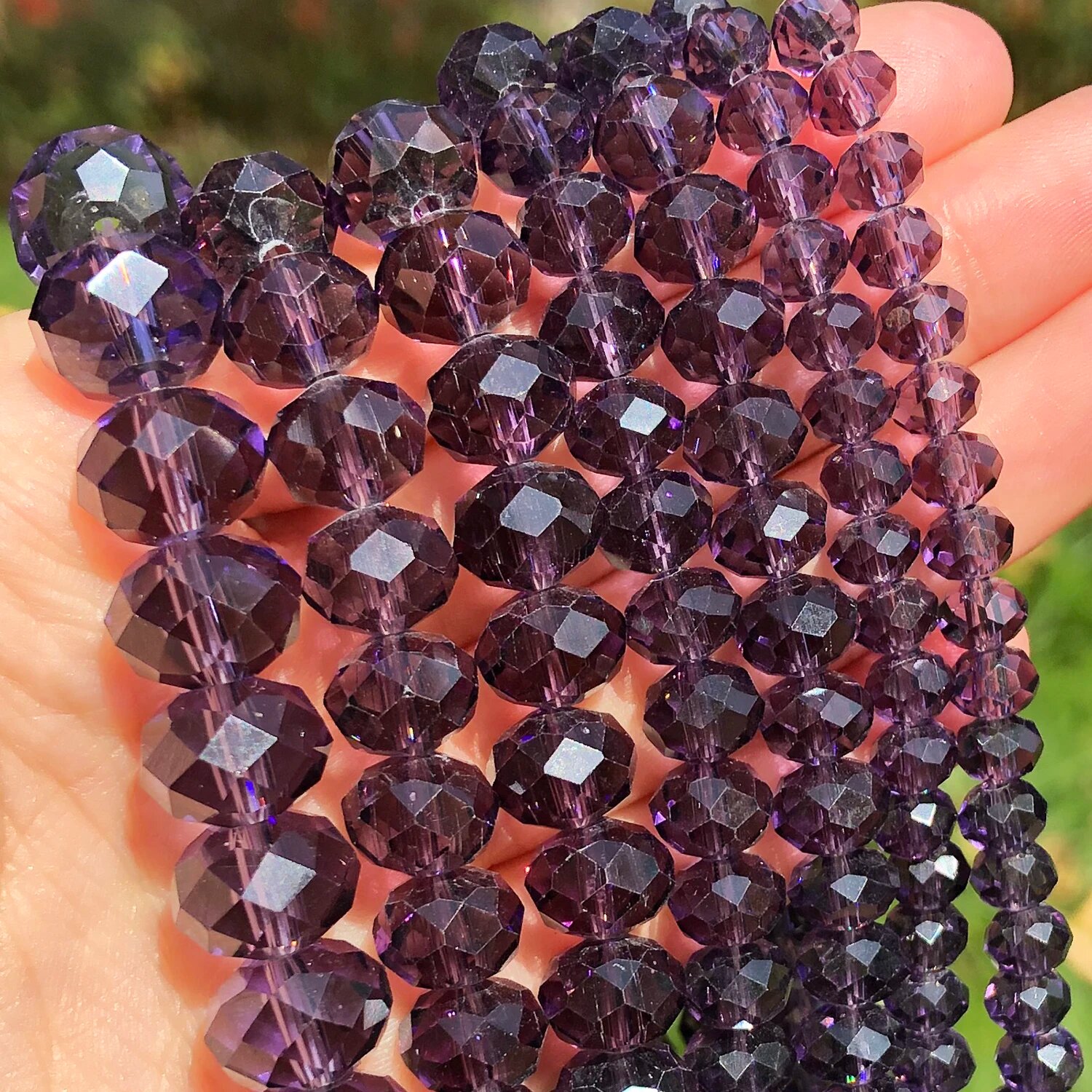 Бусины нефрит красные Рондель Xilitata 3 4 6 8 мм Фиолетовый, 8mm (approx 65pcs), purple