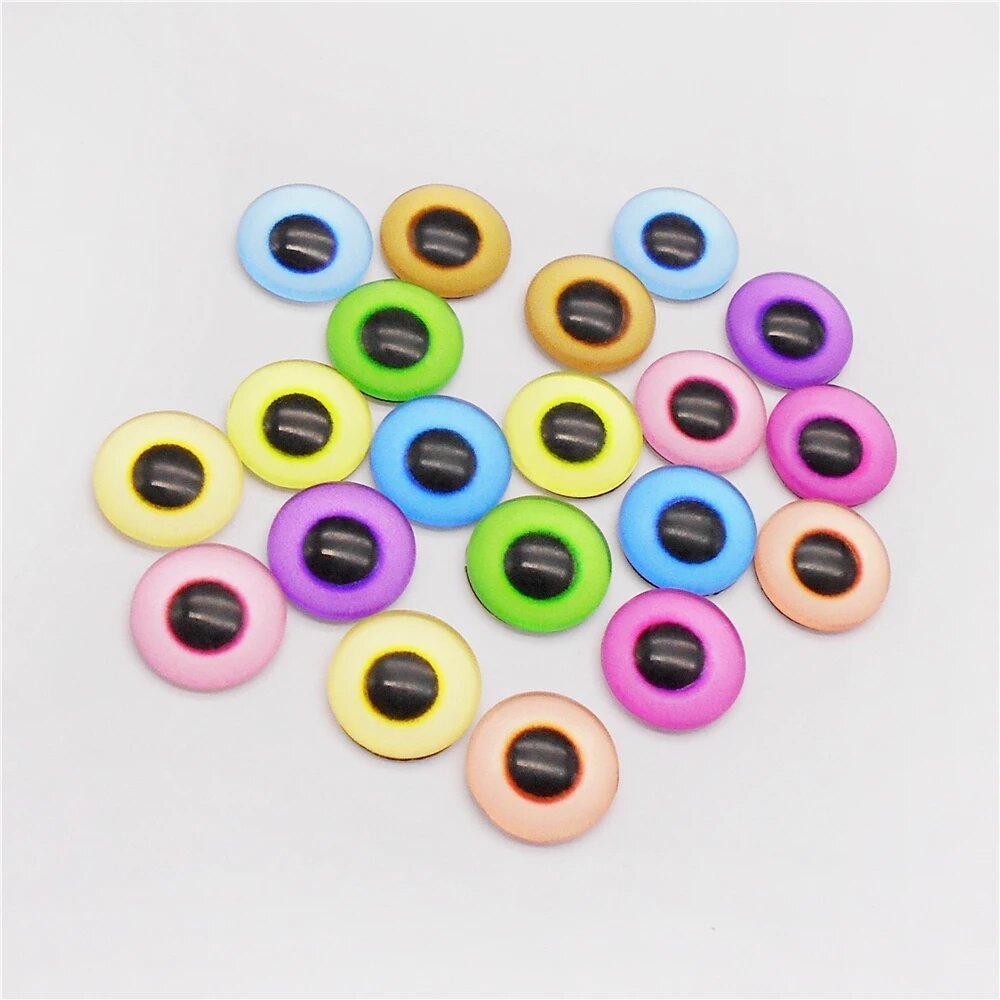 Кабошоны GraceAngie стеклянные для скрапбукинга 6-30 мм 10mm 25pairs, Mix Random