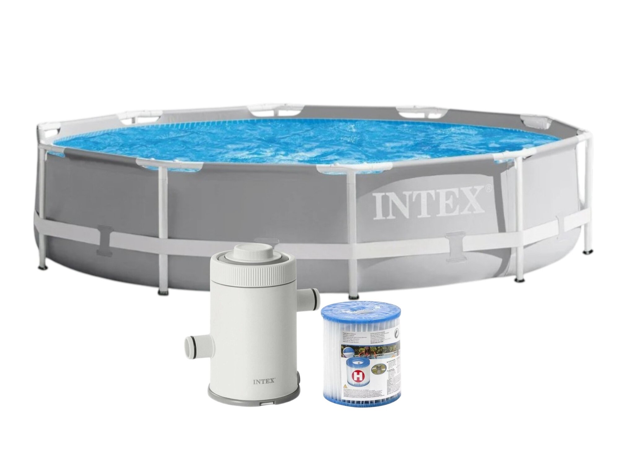 Круглый каркасный бассейн 305х76 см (с картриджным фильтр-насосом 1250 л/ч) intex 26702