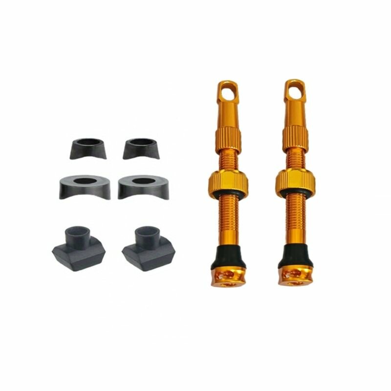 (8 компл.) Велосипедный ниппель Presta, боковой, 3 отверстия, 44 мм золотой