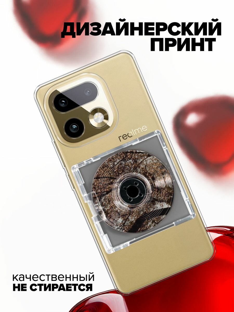 Силиконовый чехол на Realme 16 Pro+ / Реалми 16 Про+ с принтом Диск с деревом — фото 1