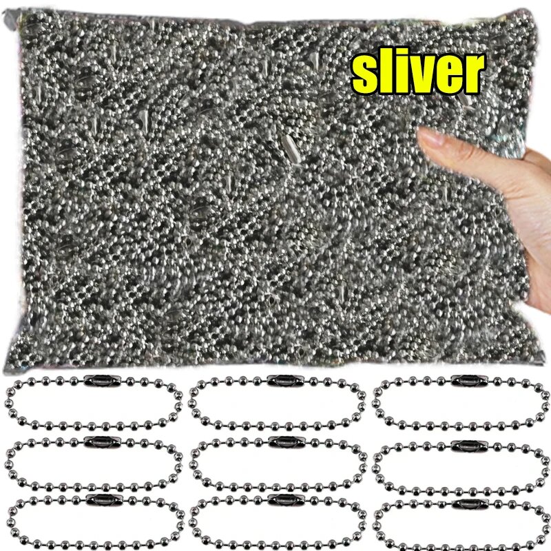 Металлические шариковые цепочки для бисера 10/20/50/100 шт. Серебряный, 100pcs, silver