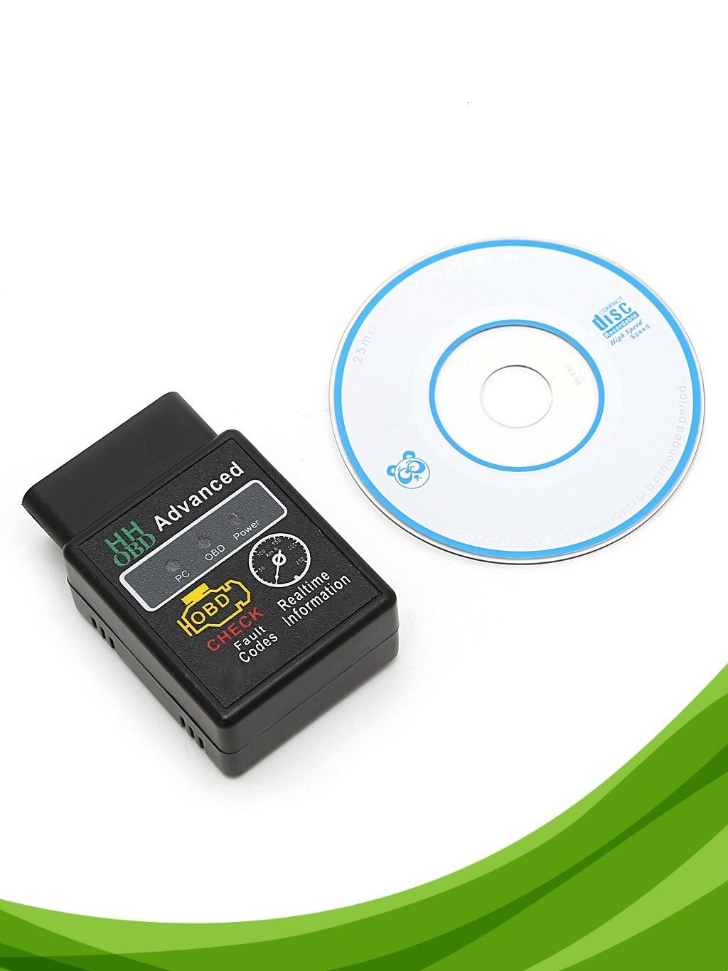 Диагностический интерфейс ELM327 V2.1 OBD-II, Черный