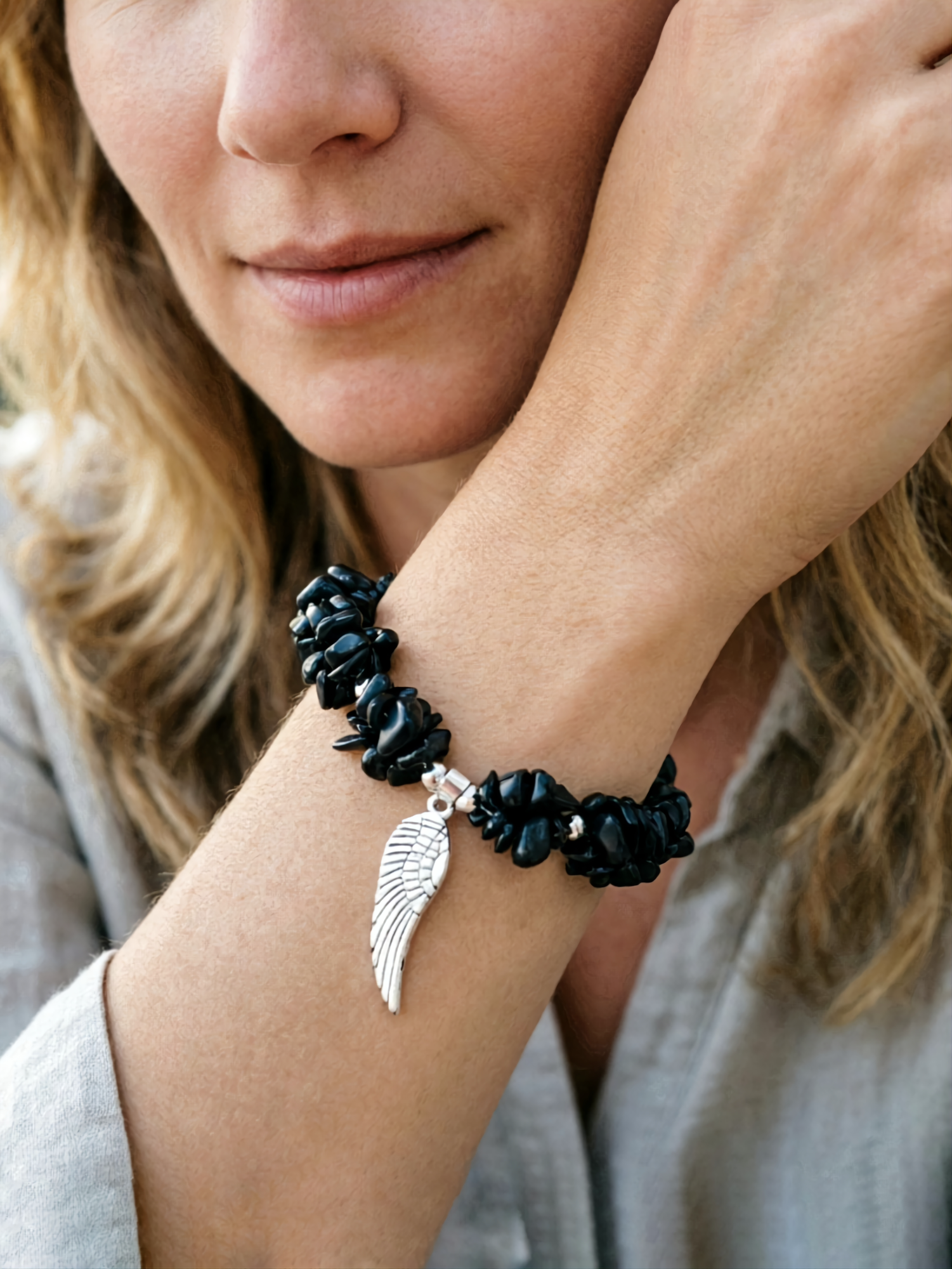 Плетеный браслет, агат