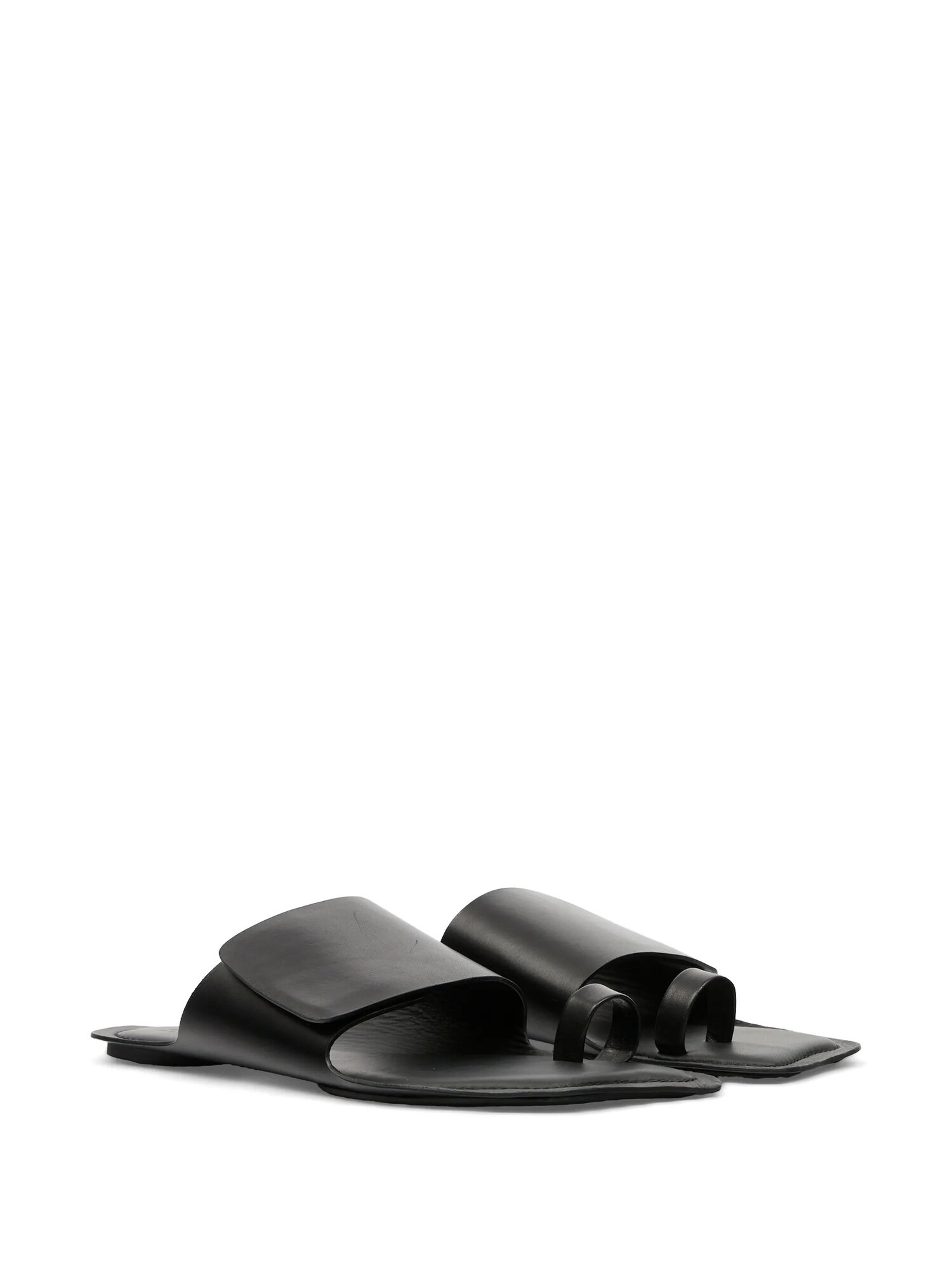 Босоножки MM6 Toe-strap leather sandals, размер 45, черный — фото 1