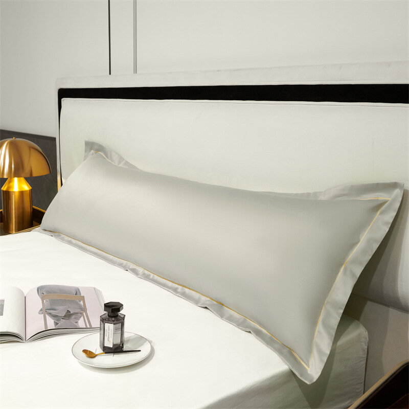 Наволочки из сатинового длинноволокнистого хлопка (100 штук), двойные длинные наволочки из чистого хлопка из Синьцзяна, простые однотонные наволочки для пар из чистого хлопка.