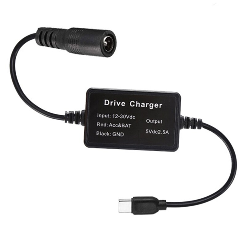 9 В/12 В/24 В DC5521 к USB C Автомобильный Кабель Питания DC5.5x2.1 К Type C Понижающий Адаптер 5 В 2.5A Выход Для Маршрутизаторов Камеры Приборной панели