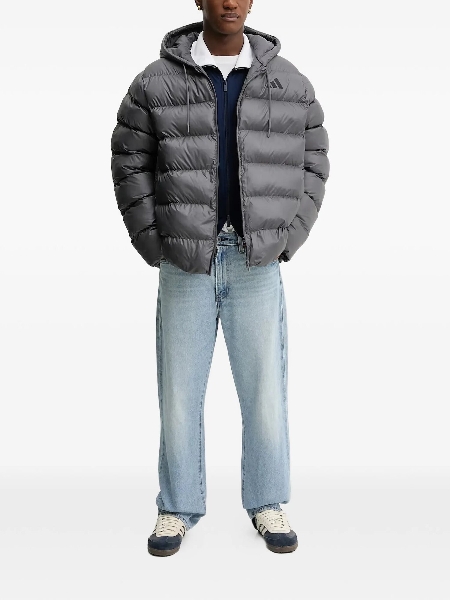Куртка adidas, размер XL, серый — фото 1