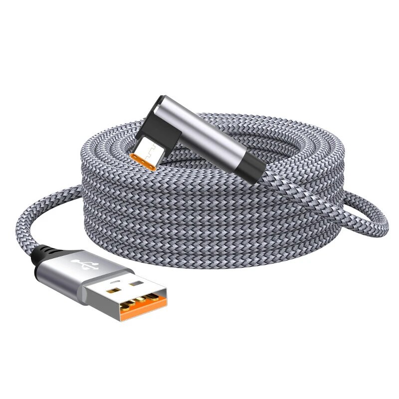 USB-C кабель 3M серый 6A 66W с углом для Huawei Xiaomi