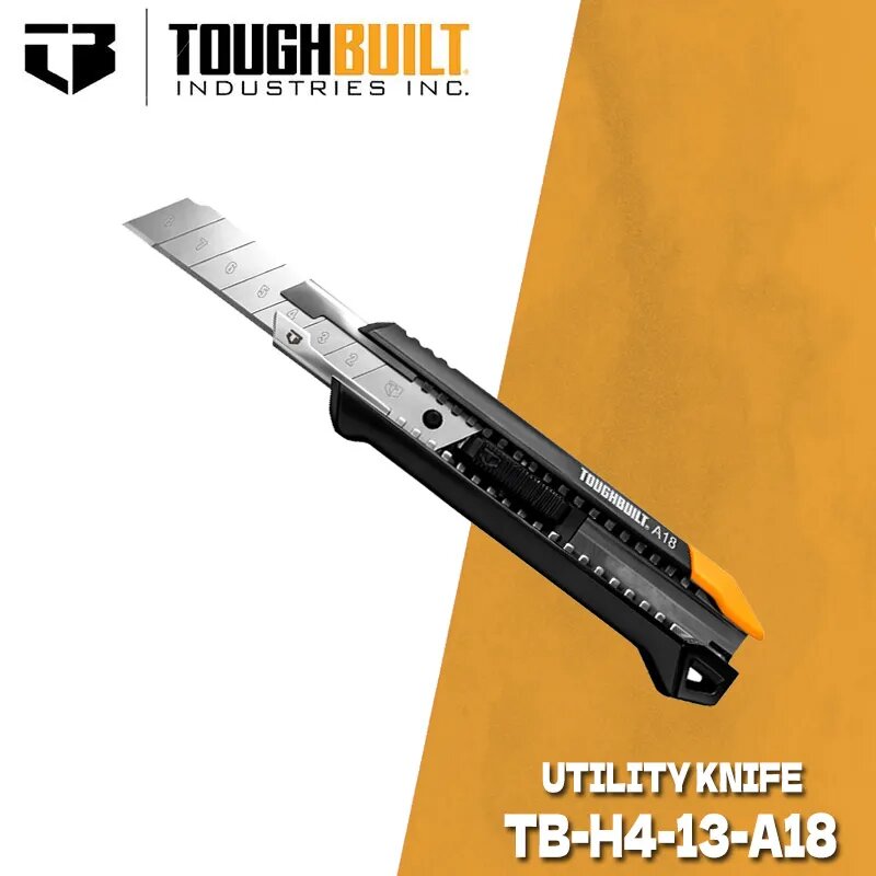 TOUGHBUILT TB-H4-13-A18 Многофункциональный нож Лезвие 18 мм Компактный Практичный нож для дизайнера