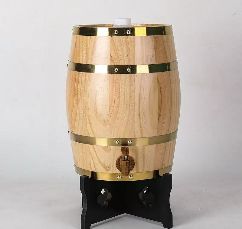 Бочка дубовая, для алкоголя, с краном, натуральный цвет дерева, 20L,(Горячая распродажа）Двадцать