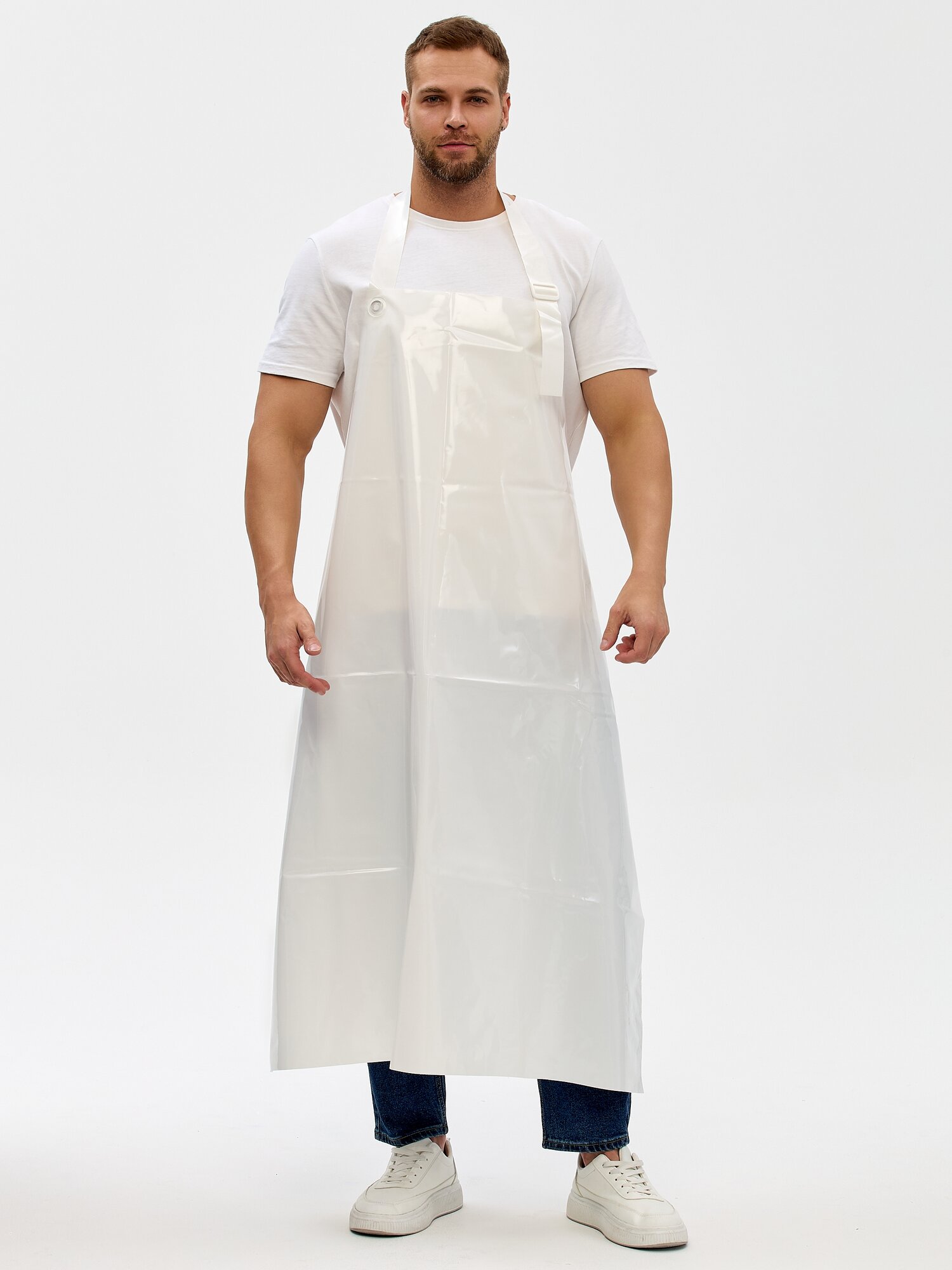 Фартук мясника рабочий влагозащитный полиуретановый (TPU), размер 120х100 см