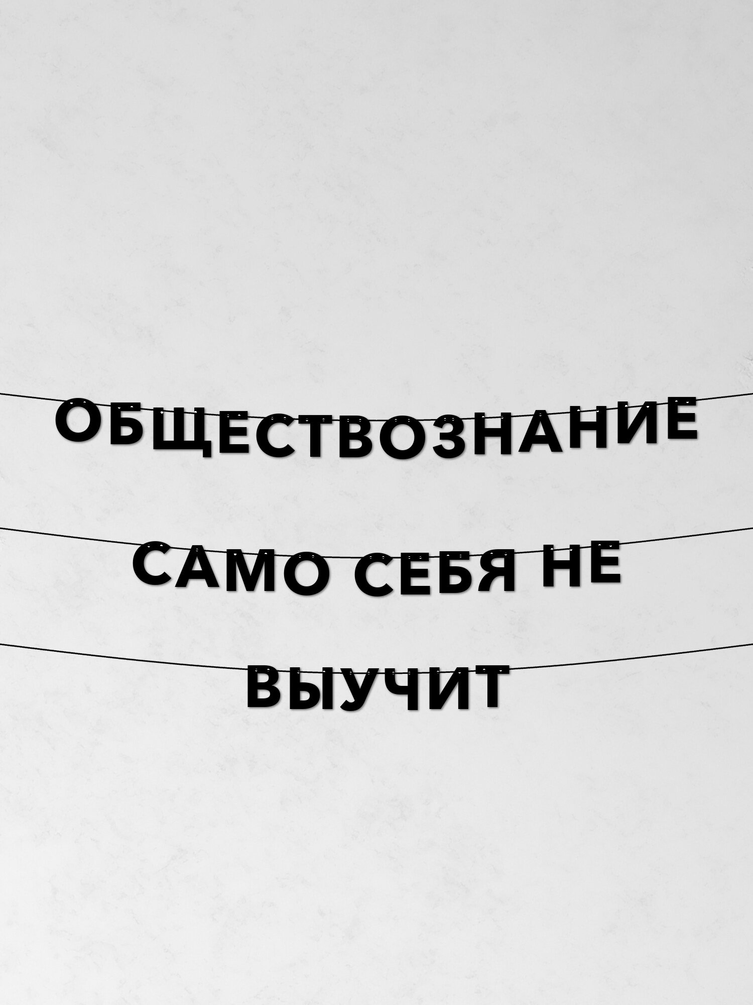 Гирлянда из букв Обществознание само себя не выучит - Стильный декор для школы и праздников, высота букв 10 см, долговечный материал