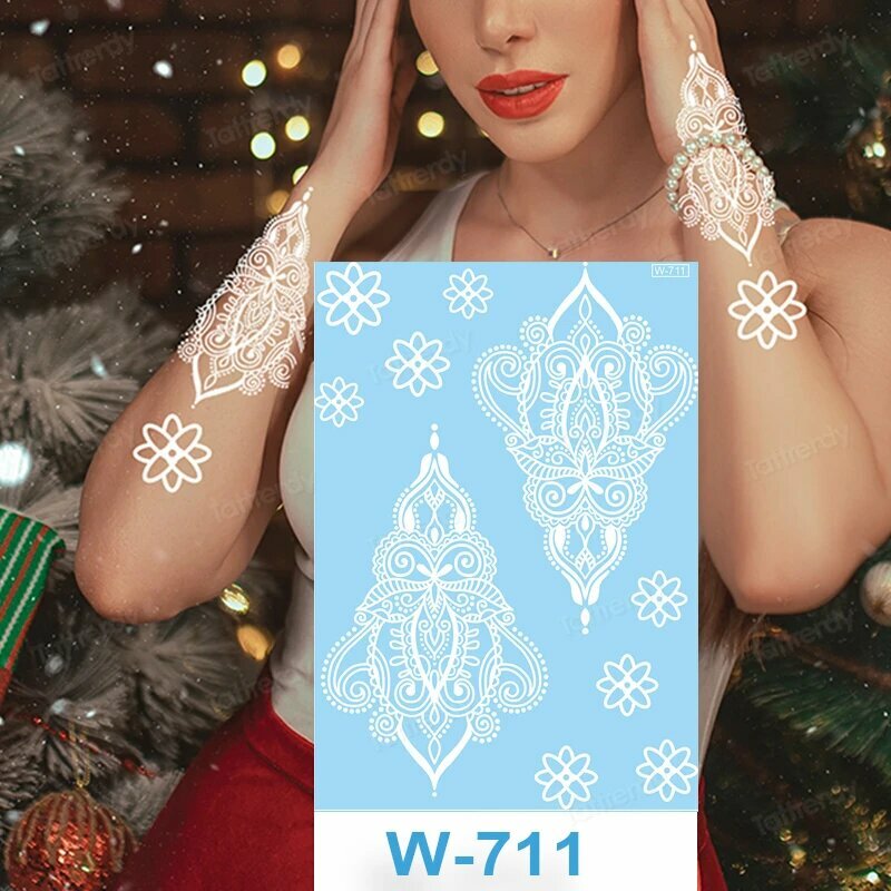 Временная татуировка хной Tattrendy белая w711w