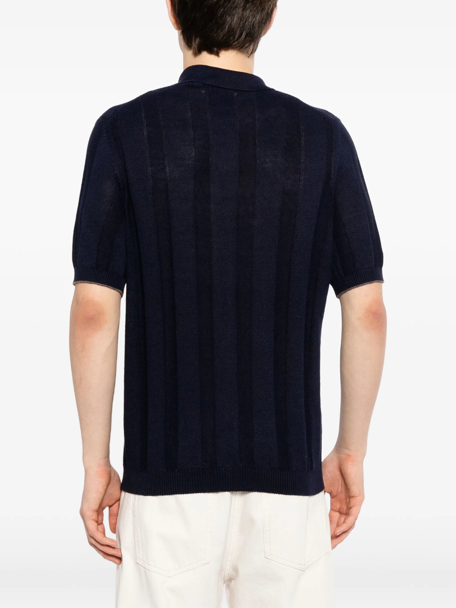 Кардиган BRUNELLO CUCINELLI Buttoned striped knitwear, размер 52, blue — фото 1