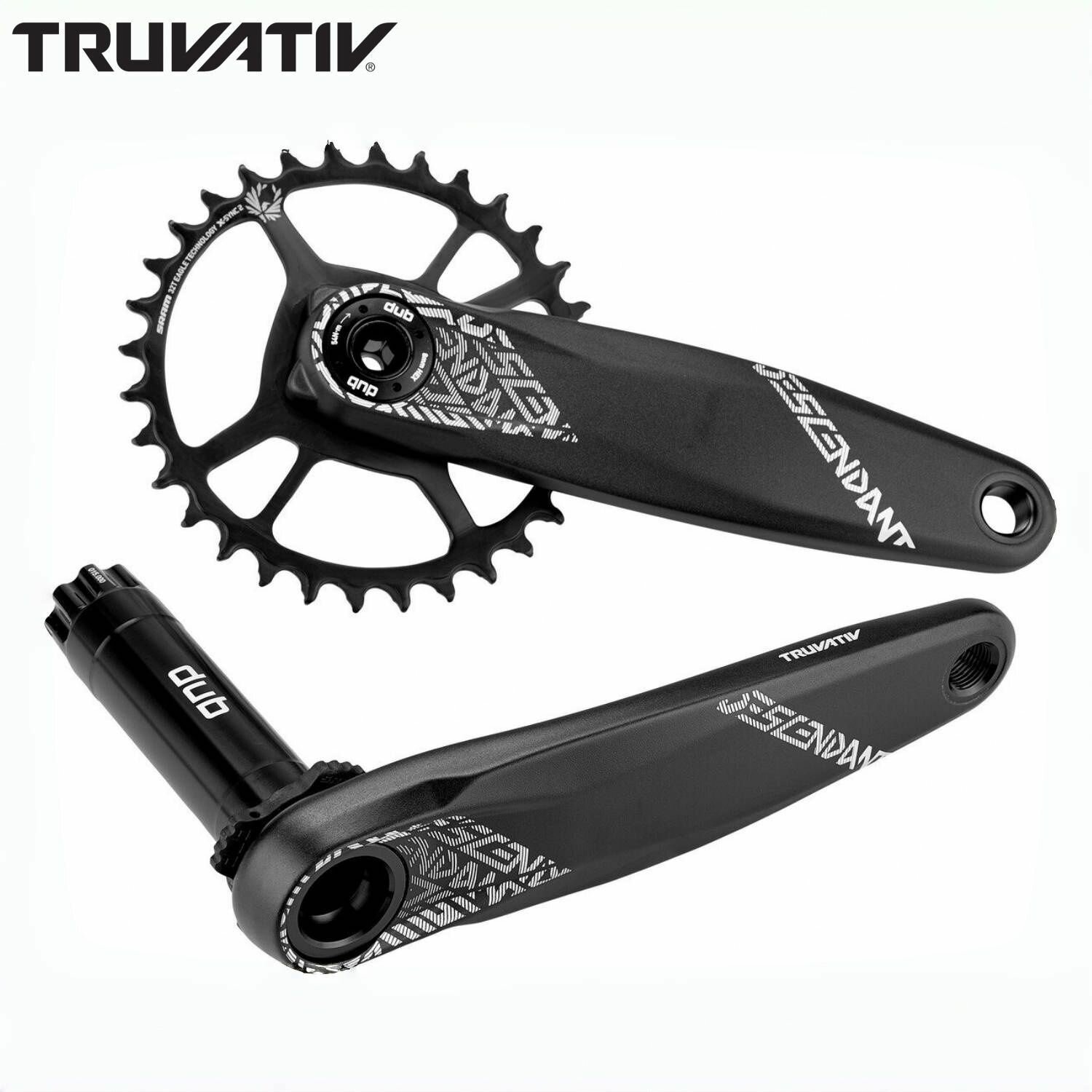 TRUVATIV DESCENDANT 6K Crankset шатун для горного велосипеда 170 мм + цепное колесо 30T , BOOST 148 DUB шатун для велосипеда чёрные, без каретки