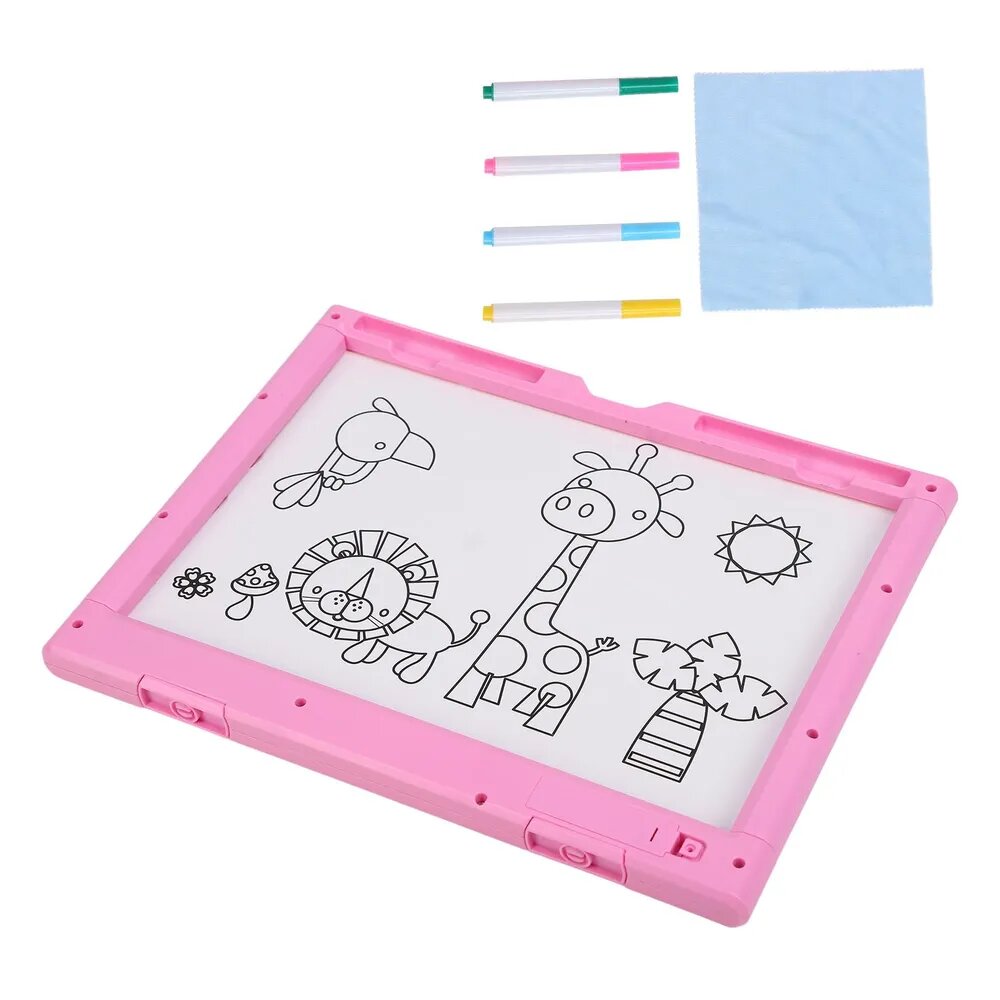 Электрическая детская розовая доска для рисования с маркерами