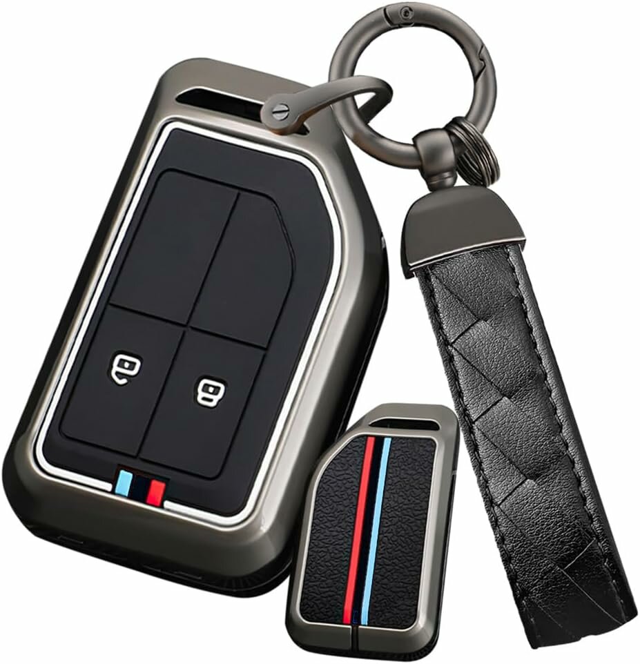 Металлическая крышка брелока с дистанционным управлением, 2 кнопки, подходит для смарт-ключа без ключа, с брелком, подхо