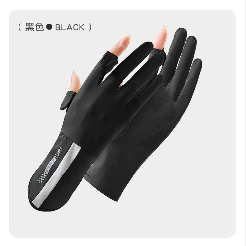 Женские солнцезащитные перчатки, устойчивые к ультрафиолету, подходят для езды на велосипеде, электросамокате и вождения автомобиля, совместимы с сенсорными экранами, средней длины, тонкие летние перчатки из ледяного шелка.